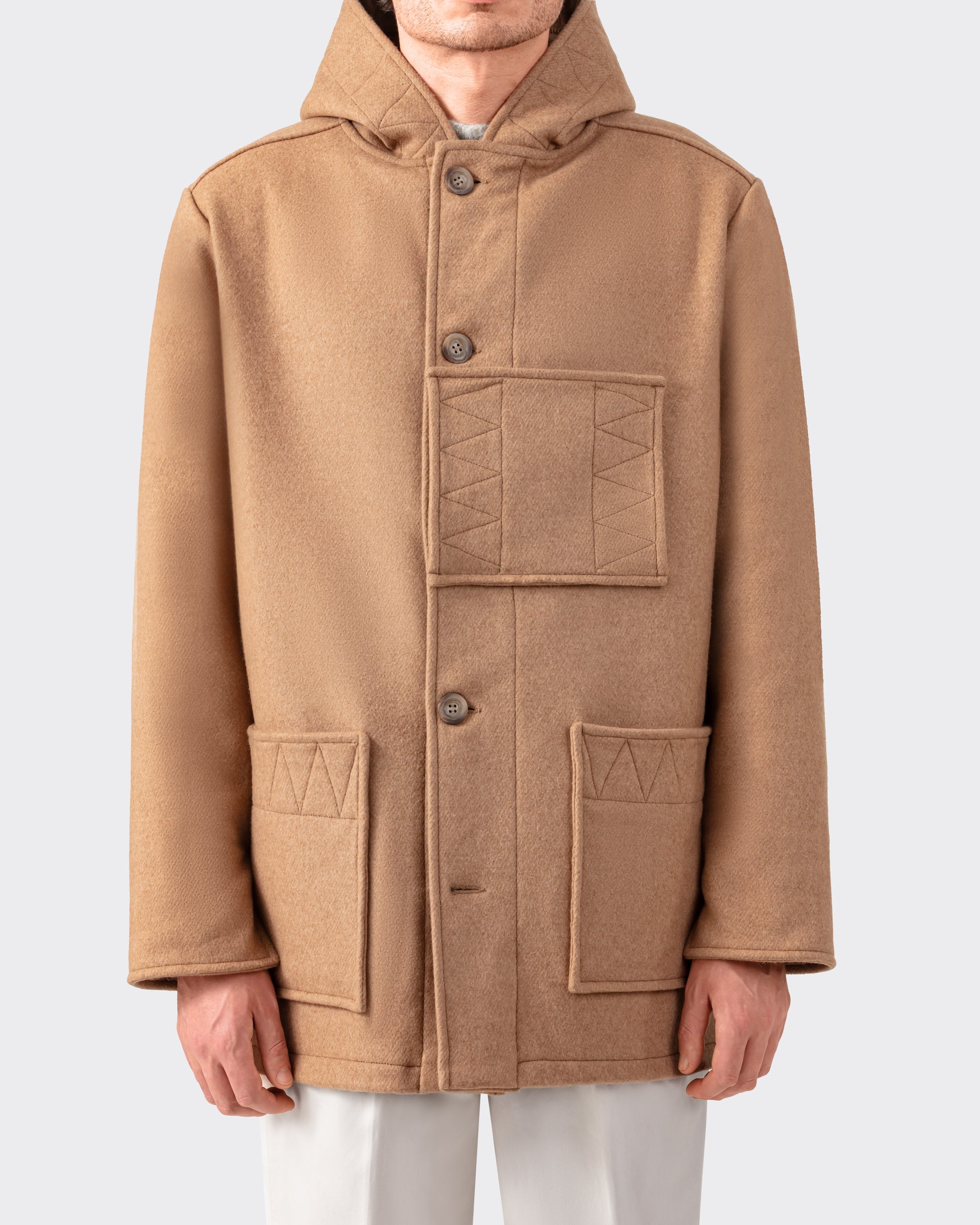 LE MINOR FOR BEIGE : Camel Hair “City” Kabig : Beige – Beige Habilleur